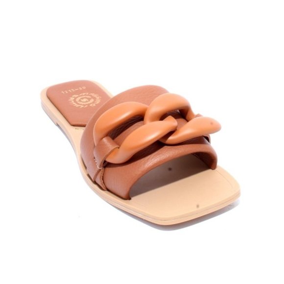 Massimo Santini | Shoes | Massimo Santini 5b Brown Leather Slides Flats ...